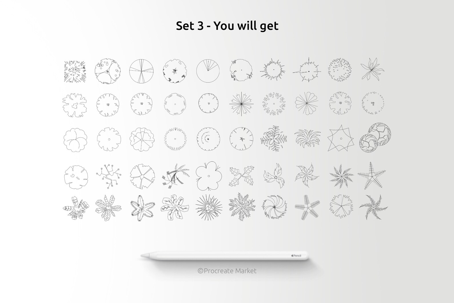 50 Procreate Tree Brushes, Tree Stamp Set, Procreate Brush Pack ...