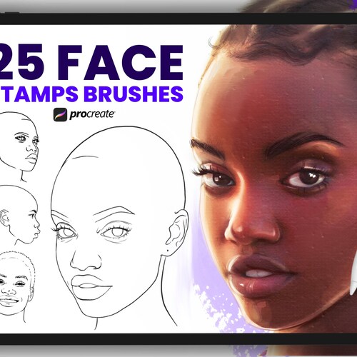 Procreate Portrait Brushes Procreate Face Stamp Brushes - Etsy