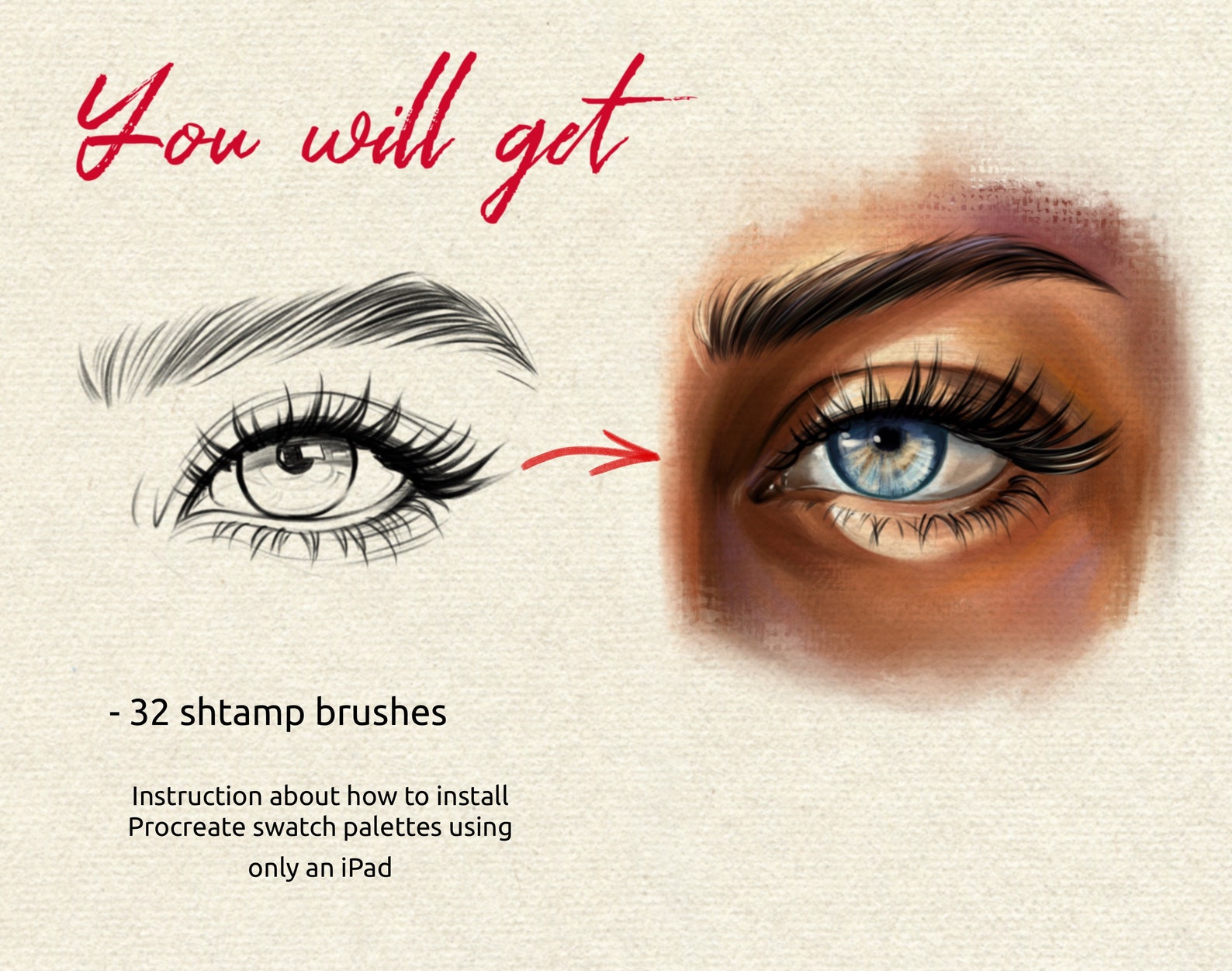 Procreate Eyes Brushes Eyes Brush Set Eyes Templates for - Etsy