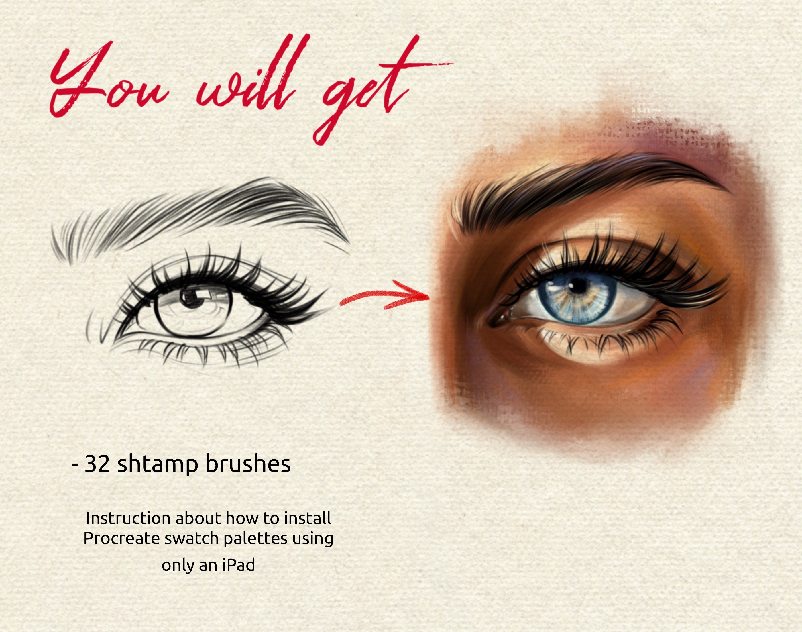 Procreate Eyes Brushes Eyes Brush Set Eyes Templates for - Etsy
