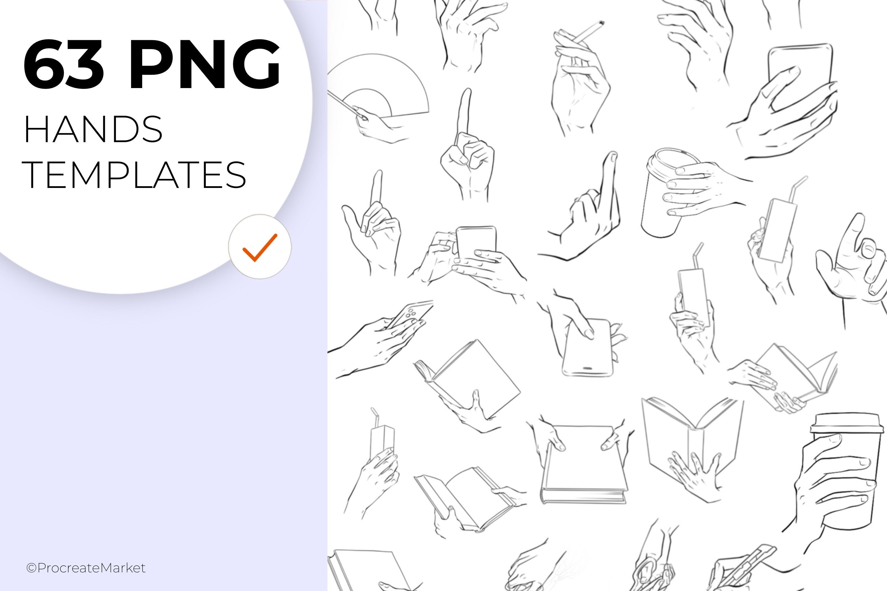 Hands Stamps Templates for Help Drawing PNG 63 - Etsy