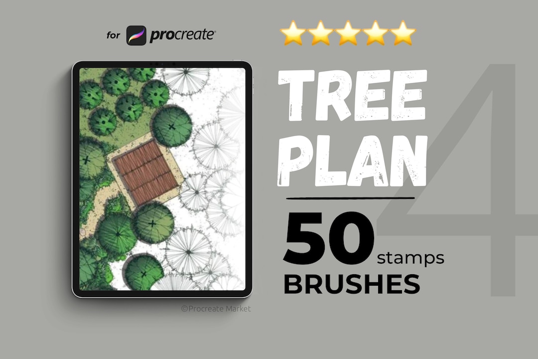 50 Procreate Tree Brushes, Tree Stamp Set, Procreate Brush Pack ...