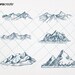 121 Procreate Mountain Stamp Brush, Mountain Silhouette Stamps, Rock ...