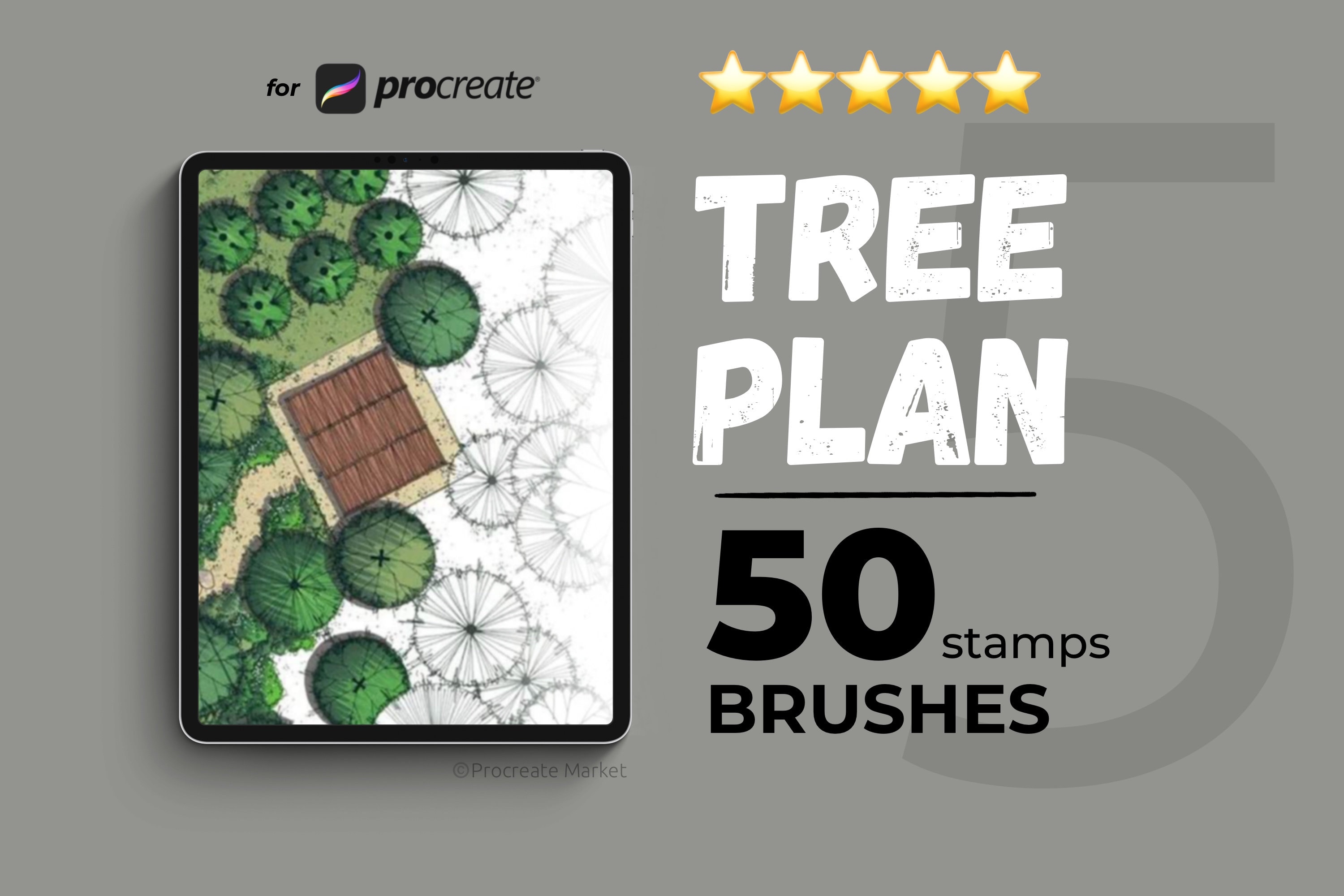 50 Procreate Tree Brushes, Tree Stamp Set, Procreate Brush Pack ...