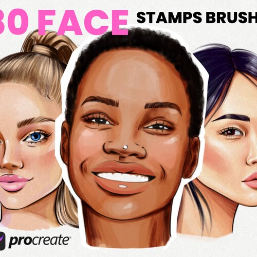 Procreate Portrait Brushes Procreate Face Stamp Brushes | Etsy