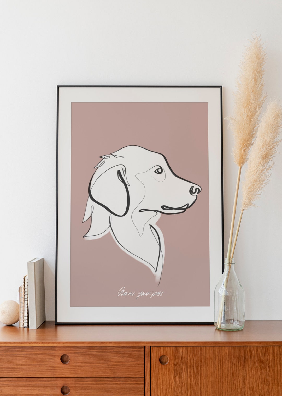 Custom Pet Portrait Digital Line Drawing of Your Own Pet Dog Portrait ...