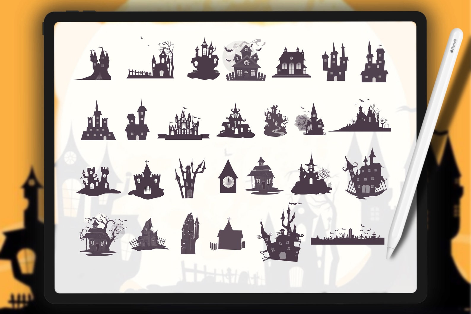 Procreate Brushes Halloween Halloween House Pumpkins - Etsy