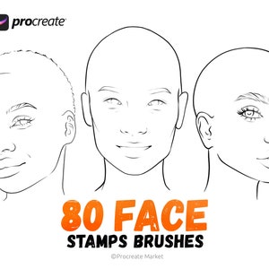Face Stamp Brushes Procreate Face Template Drawing Template - Etsy