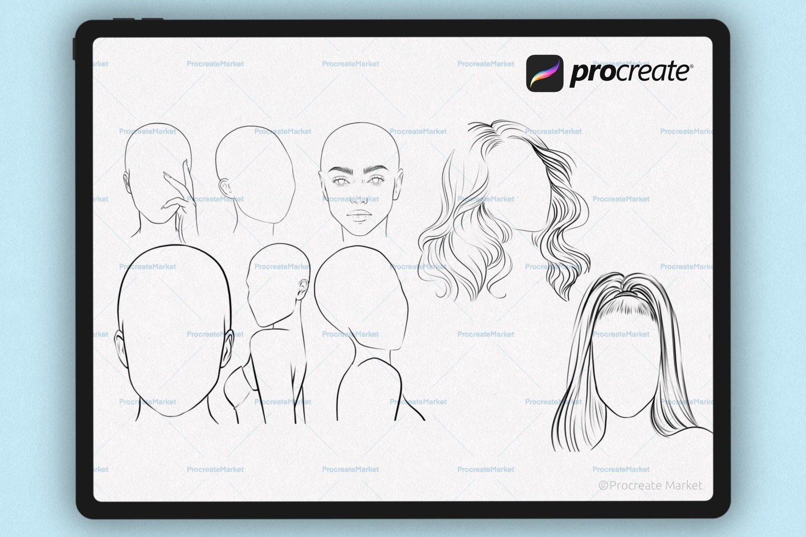 Procreate Face Brushes Procreate Portrait Brushes Eyes | Etsy