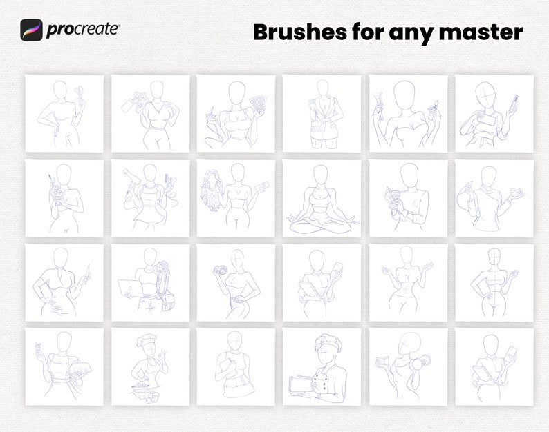 Logo Portrait Stamp Brushes for Procreate Stamp Brush - Etsy