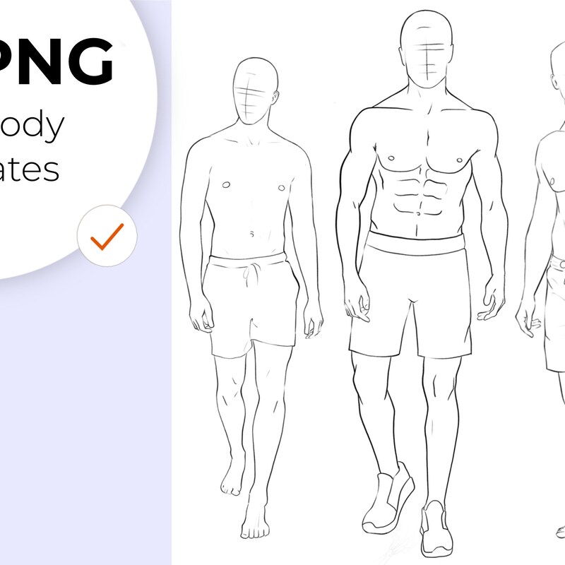 Male Body Template - Etsy