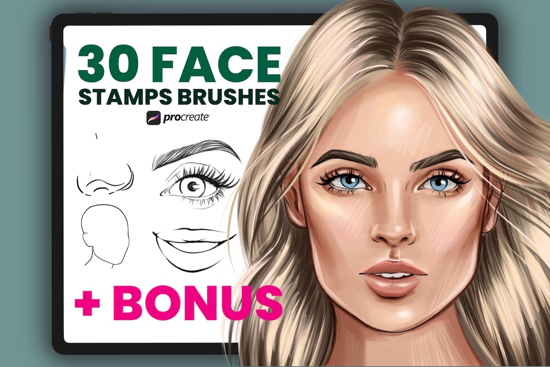 Stamp Brushes for Procreate | Face Stamp Brushes | Portrait | Eyes ...