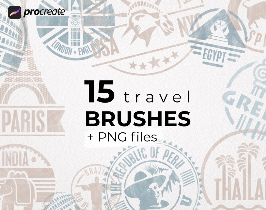 Travel Brush Map Brushes Procreate Postage Stamps, Postage Grunge ...