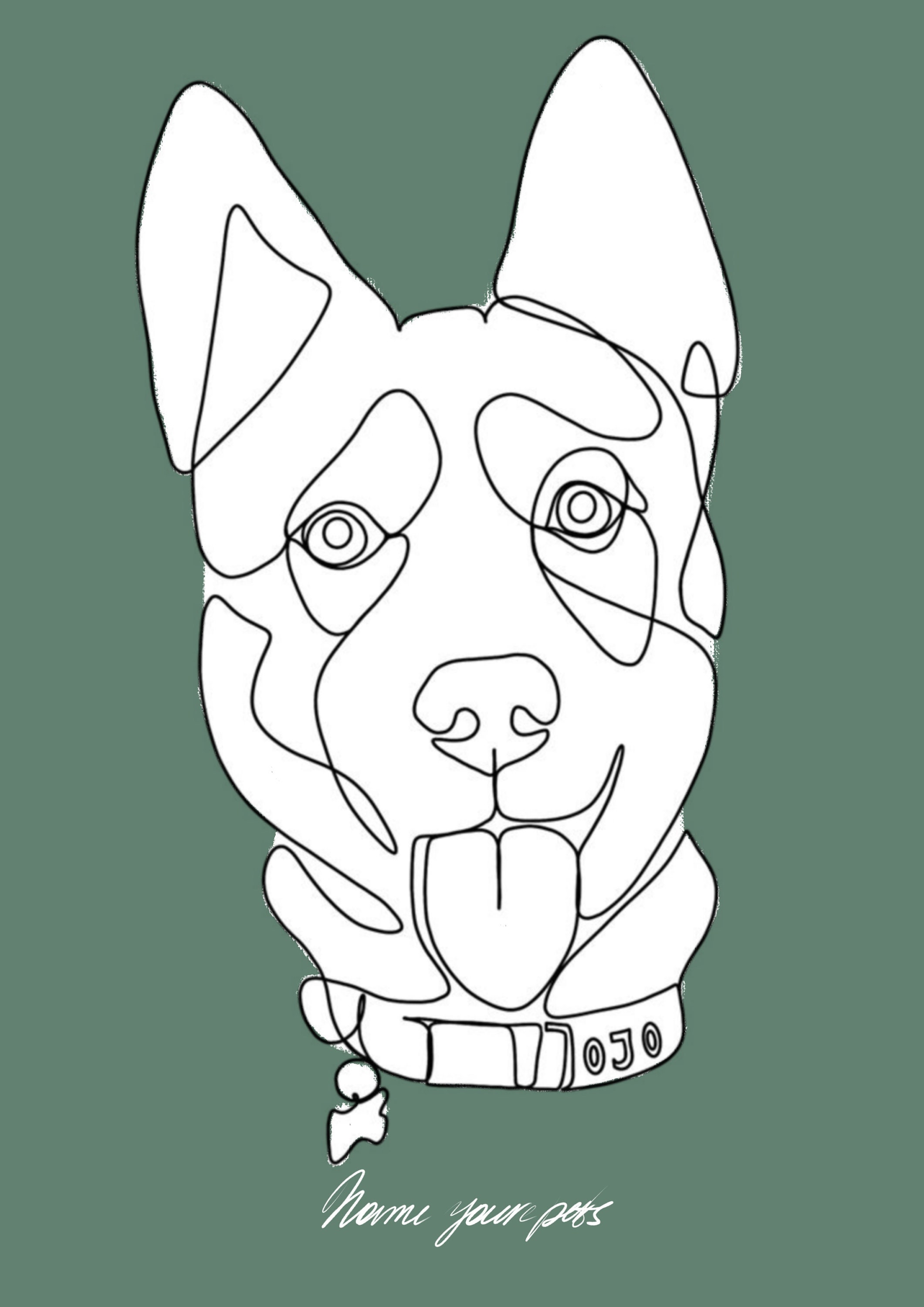 Custom Pet Portrait | Digital Line Drawing of Your Own Pet | Dog ...