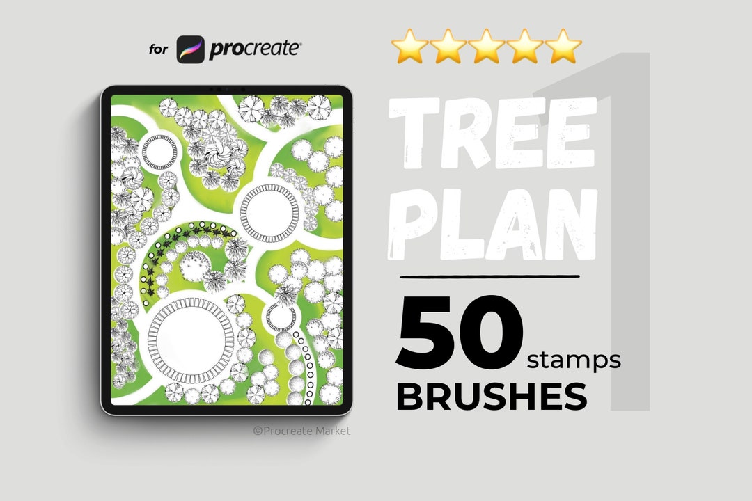 50 Procreate Tree Brushes, Tree Stamp Set, Procreate Brush Pack ...