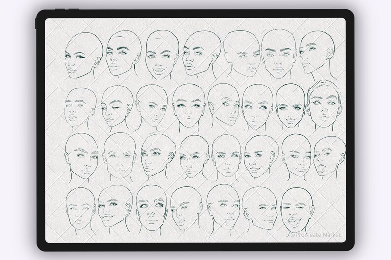 Procreate Portrait Brushes Procreate Face Stamp Brushes | Etsy