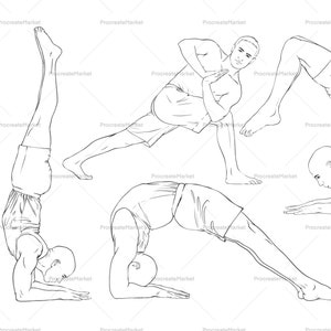 Yoga Poses Coloring Book Meditation Poses Yoga Man Figure - Etsy
