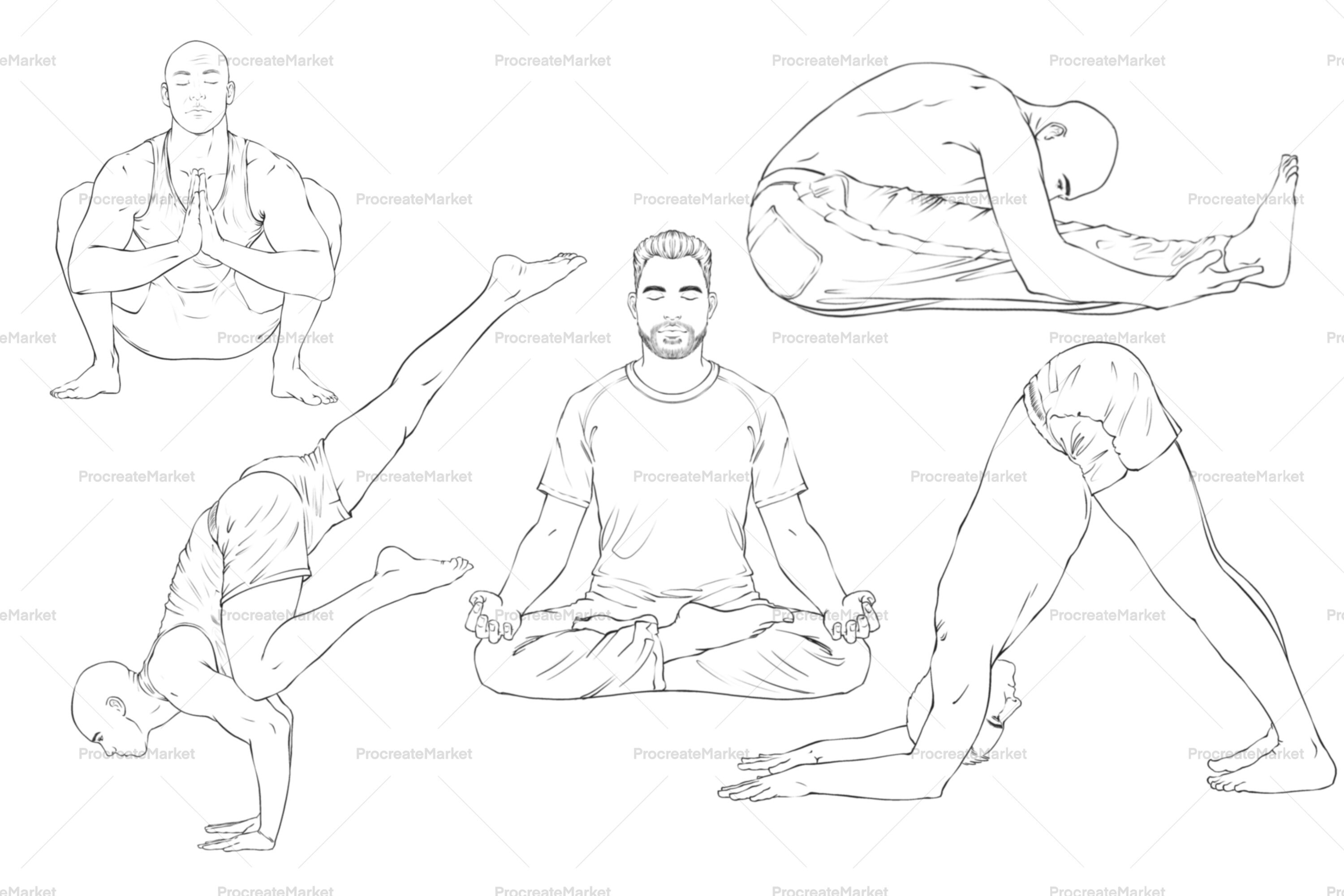 Coloring Book Yoga Coloring Pages Meditation Poses Yoga - Etsy