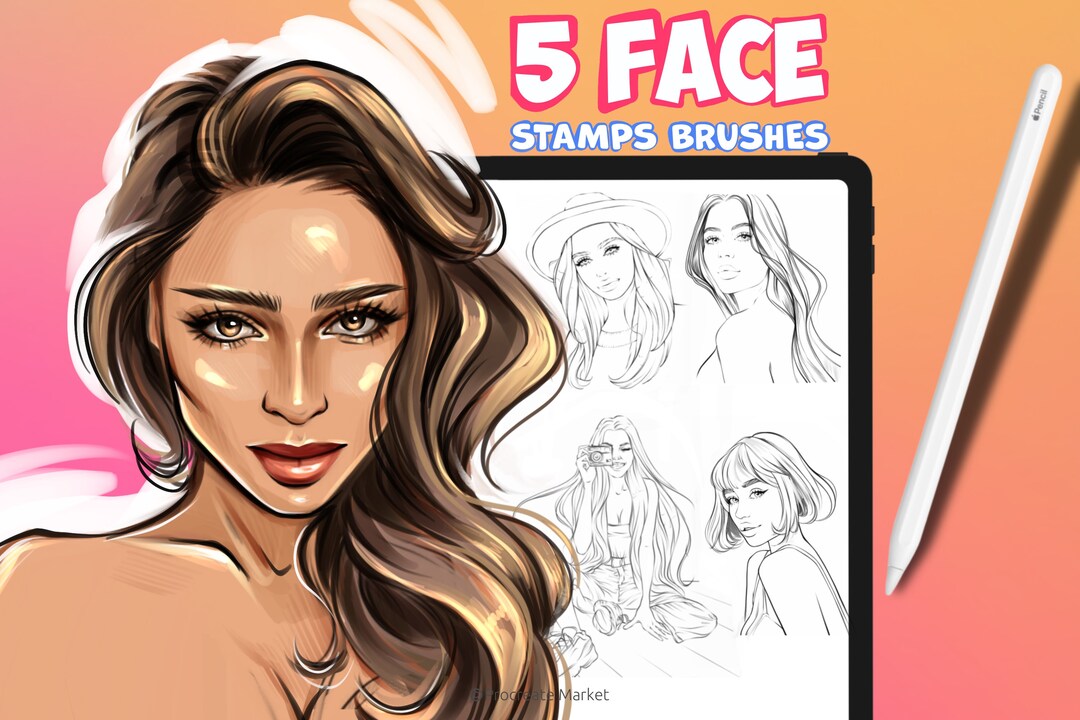 Procreate Portrait Brushes | Procreate Face Stamp Brushes | Eyes Stamp ...