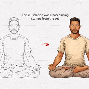 Yoga Poses Procreate Stamps, Procreate Male Body Stamp, Procreate ...
