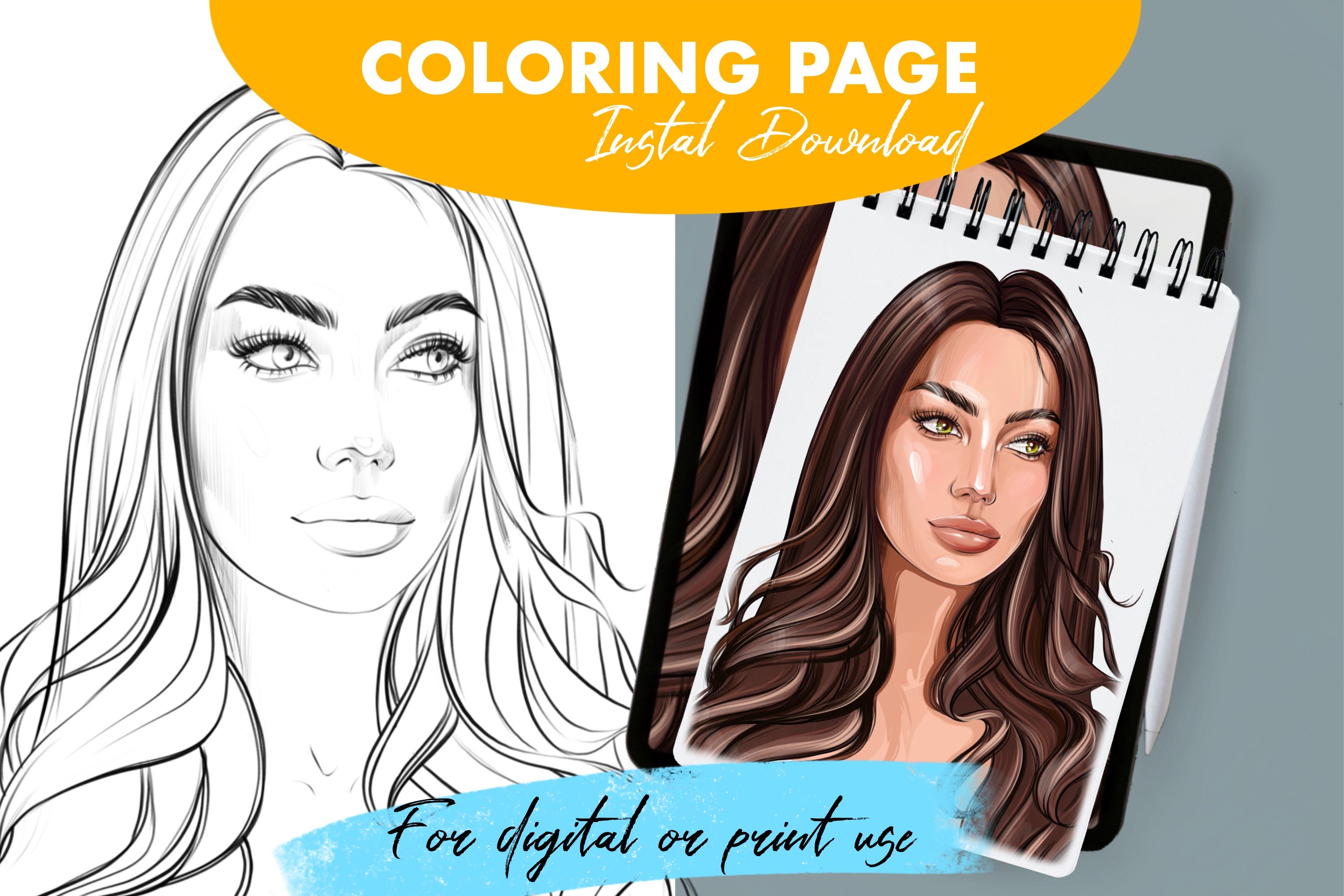 Coloring Page Fashion Coloring Page Procreate Coloring Page - Etsy UK