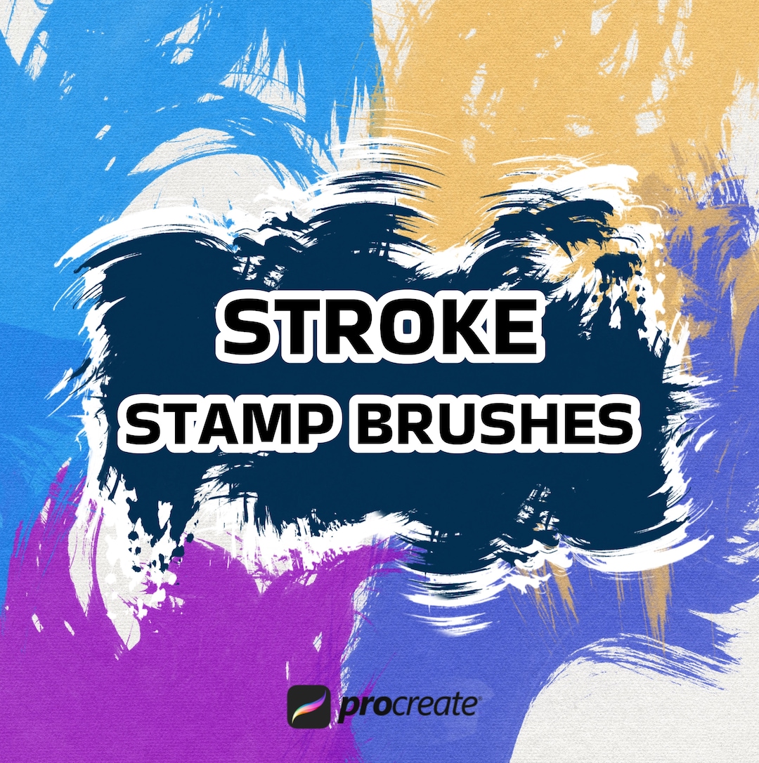 Paint Stroke Stamp Brushes for Procreate, Procreate Set, Realistic ...