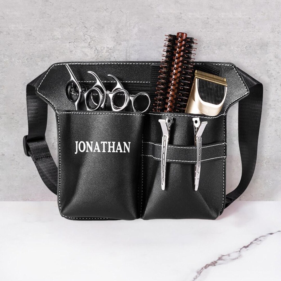Custom Hairdresser Scissor Bag|barber Leather Waist Pouch|hairdressing Tools Storage With Waist ...