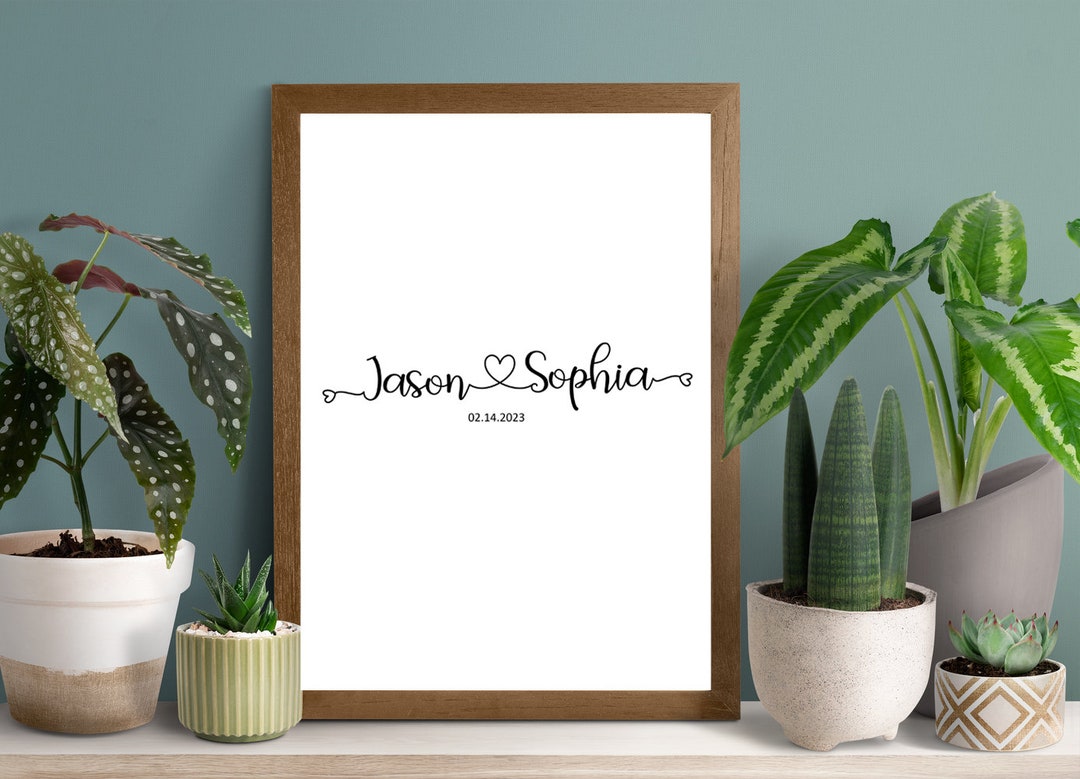 Personalised Couple Name Print Couples Gifts Custom Home Decor Custom ...