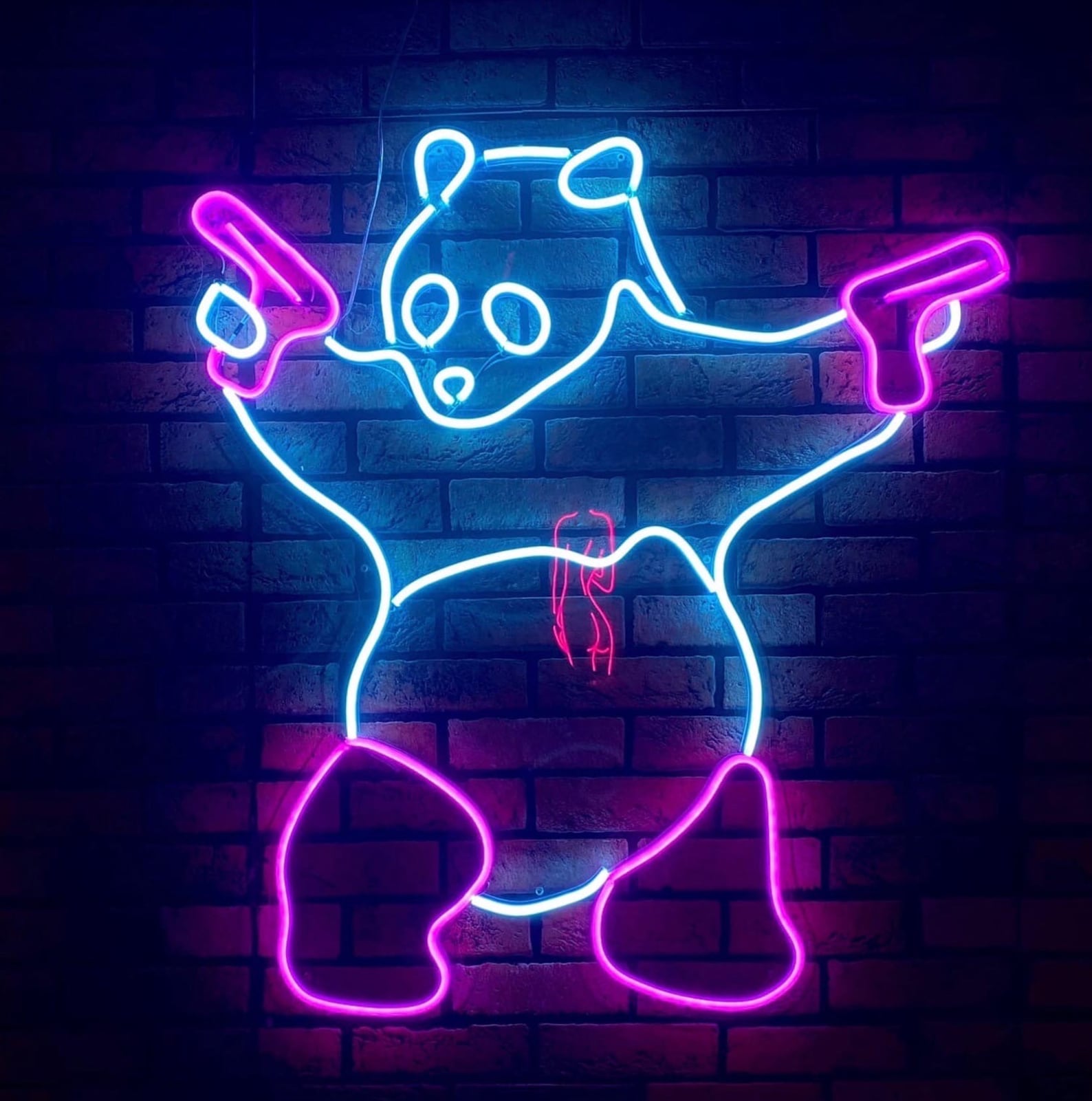 Panda Neon Sign cartel de neón Gung cartel de neón | Etsy