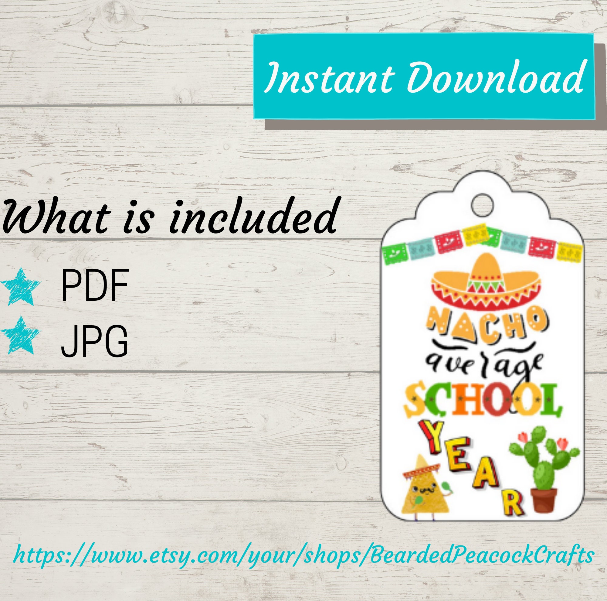 Printable Gift Tag for Teacher Appreciation,nacho Average School Tags ...