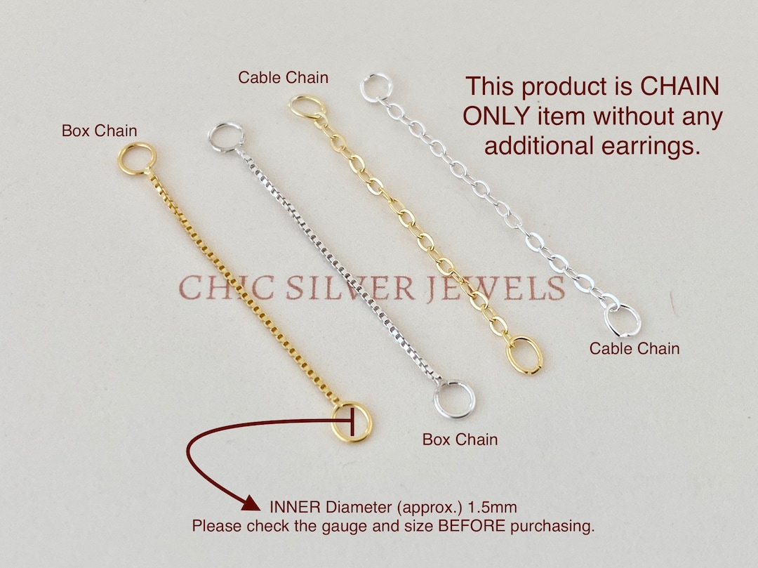 Sterling Silver Linking Chain Double Piercing Nose Nostril Linker Cuff ...