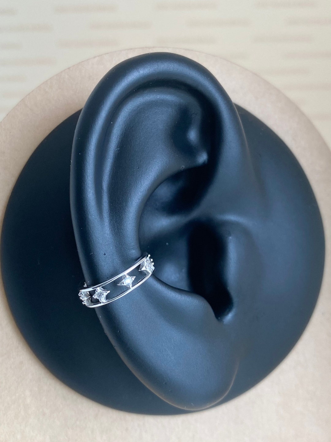 Sterling Silver Starburst Ear Cuff: Faux Conch Earring - Etsy