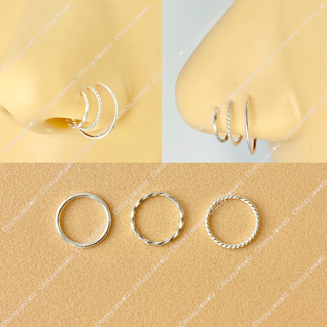 20G Infinite Hoop Cartilage Nose Tragus Helix Conch Septum Piercing ...