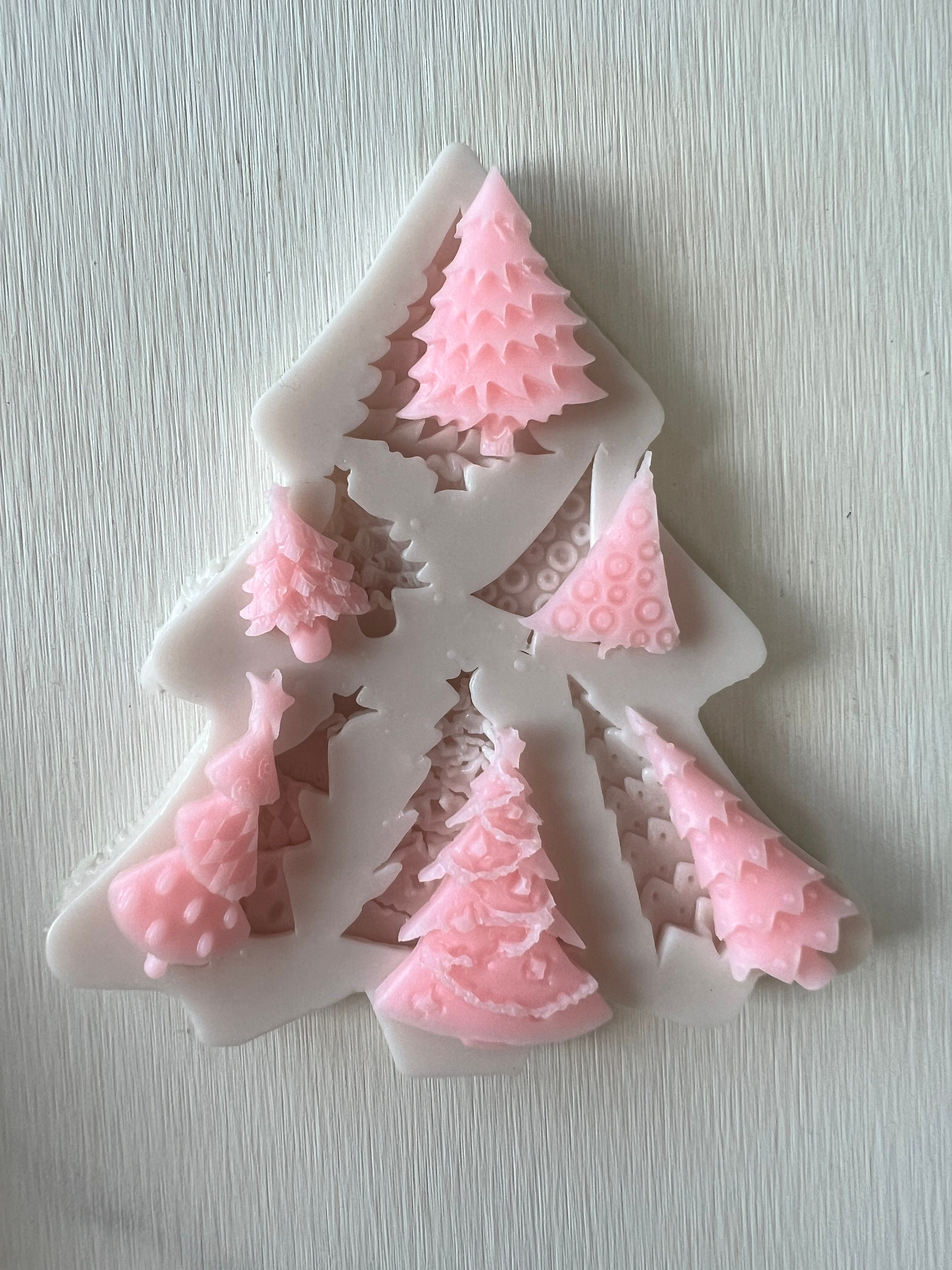 Christmas Tree Silicone Mold, Holiday Mold, Winter Trees, 6 Different ...