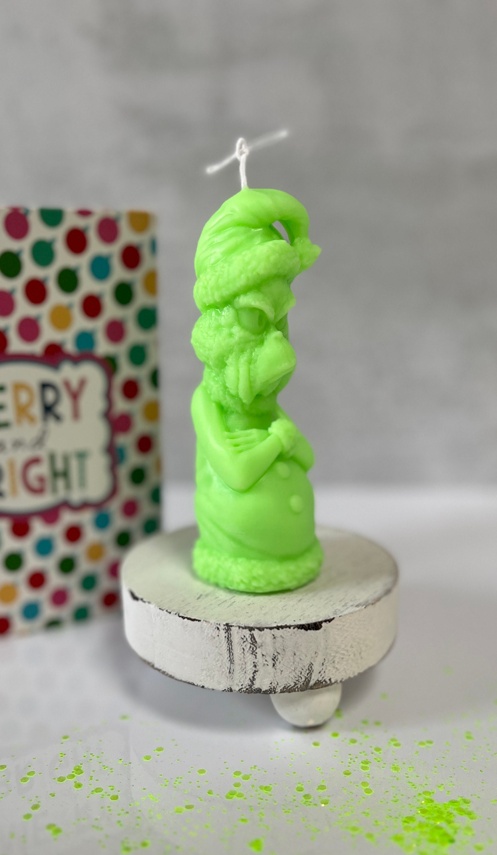 Christmas Candle, Grinch Candle, Candle Decor, Christmas Gift ...