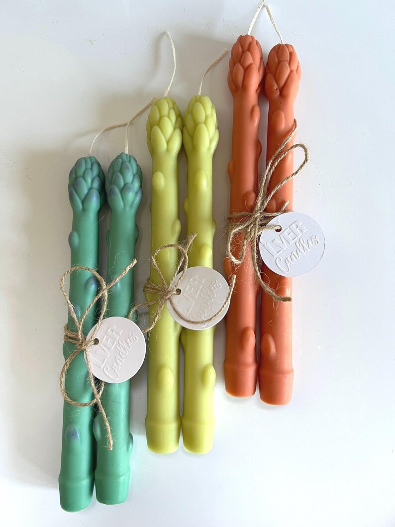 Vegetable Taper Candles, Asparagus Taper Candles, London Tea Scented ...