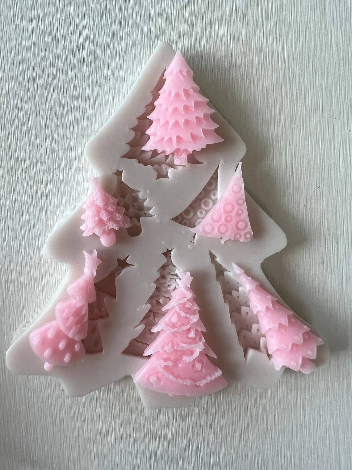Christmas Tree Silicone Mold, Holiday Mold, Winter Trees, 6 Different ...