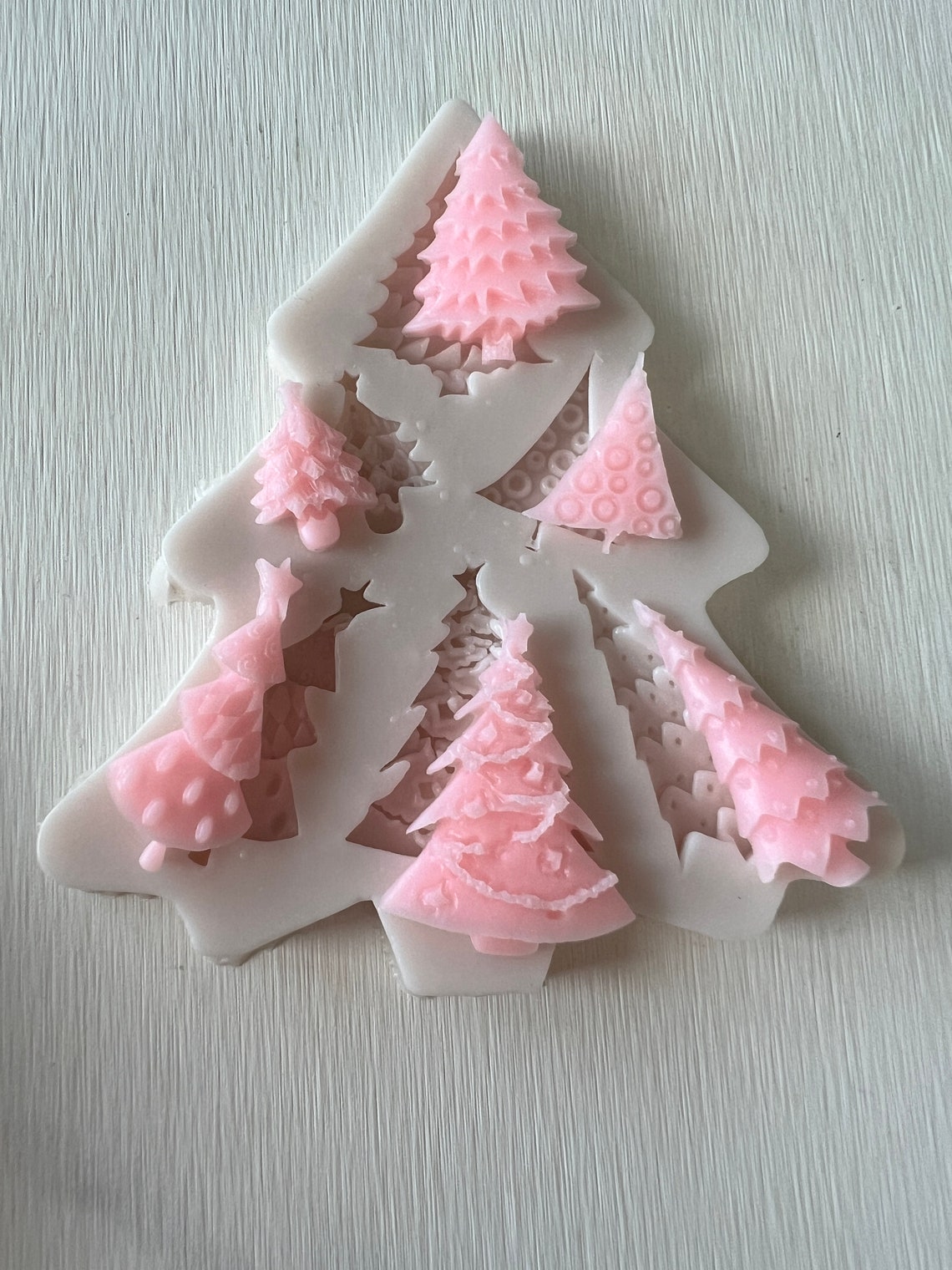 Christmas Tree Silicone Mold, Holiday Mold, Winter Trees, 6 Different ...