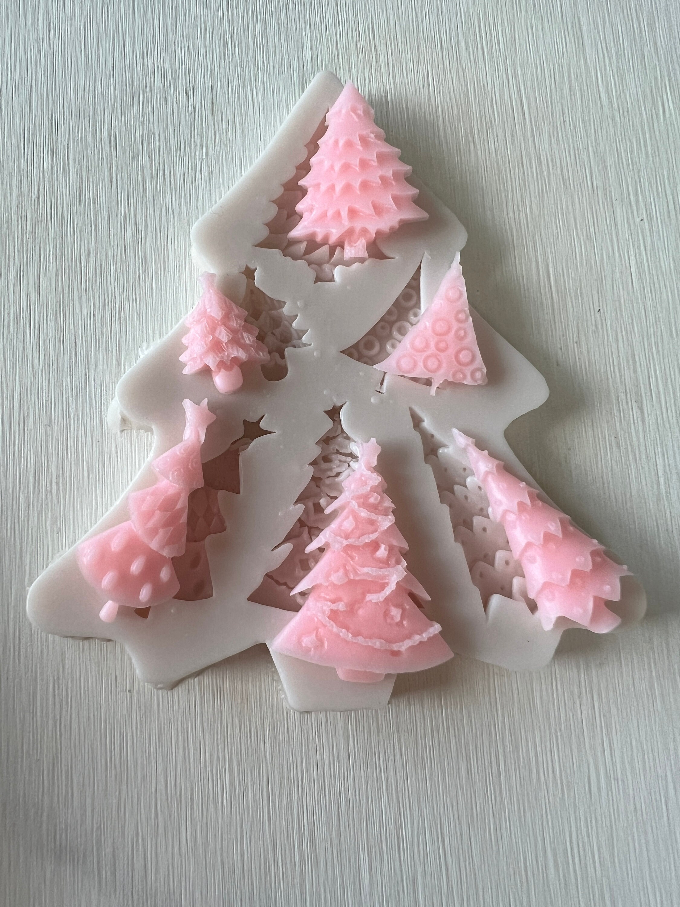 Christmas Tree Silicone Mold, Holiday Mold, Winter Trees, 6 Different ...