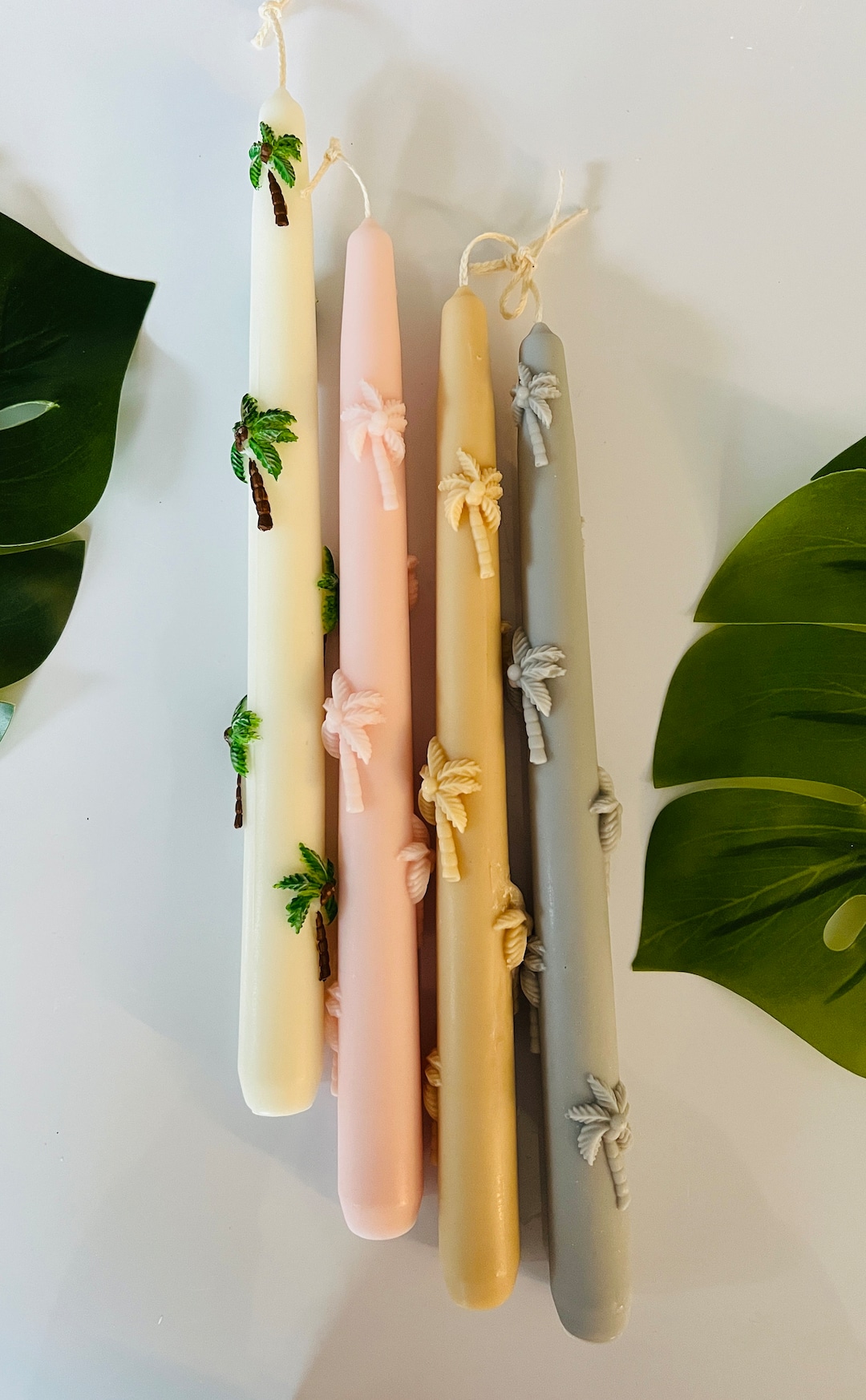 Palm Tree Taper Candles, Unique Palm Tree Shaped Tapers , Pair of ...