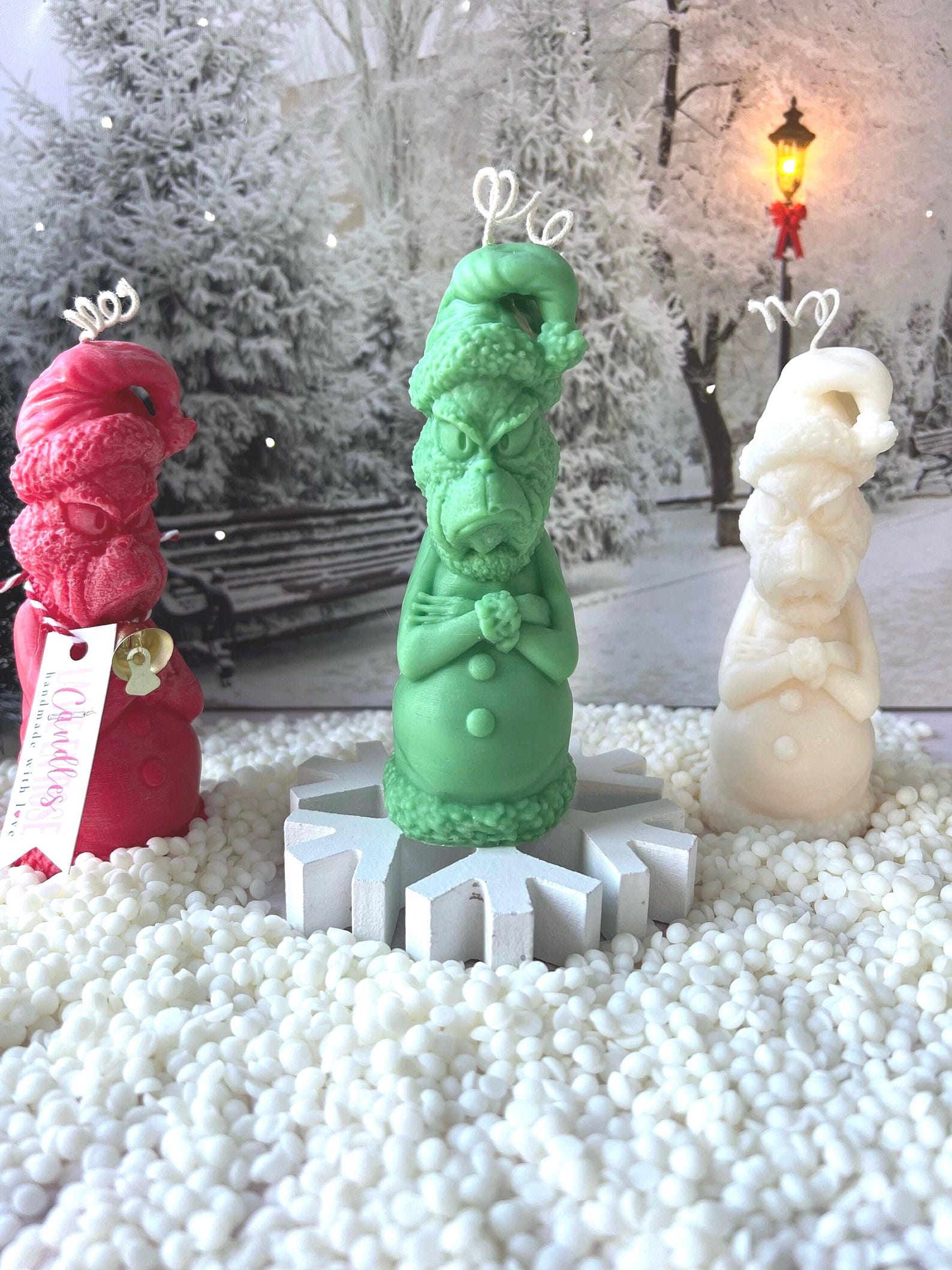 Christmas Candle, Grinch Candle, Candle Decor, Christmas Gift ...