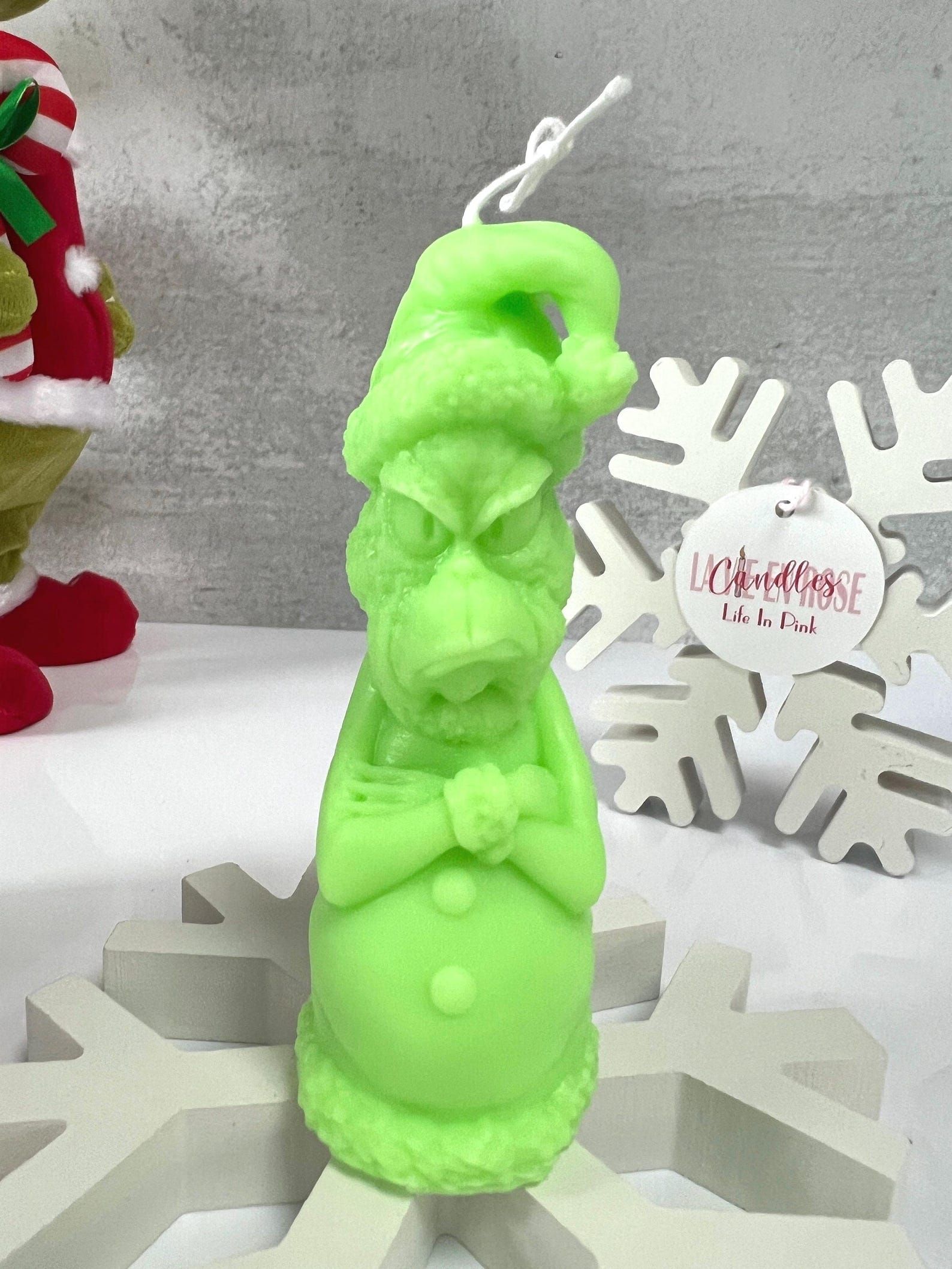 Christmas Candle, Grinch Candle, Candle Decor, Christmas Gift ...