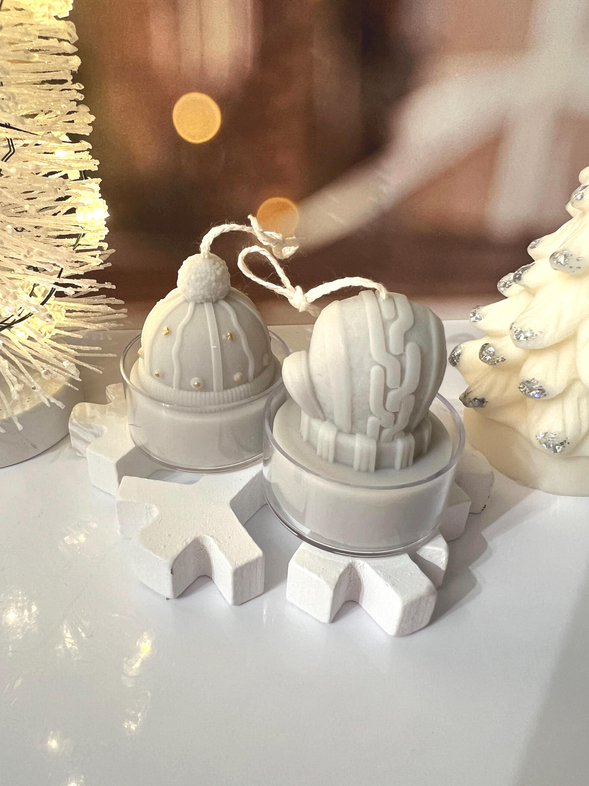 Handmade Cable Knit Tea Lights: Hat & Mitten Soy Wax Candles - Etsy