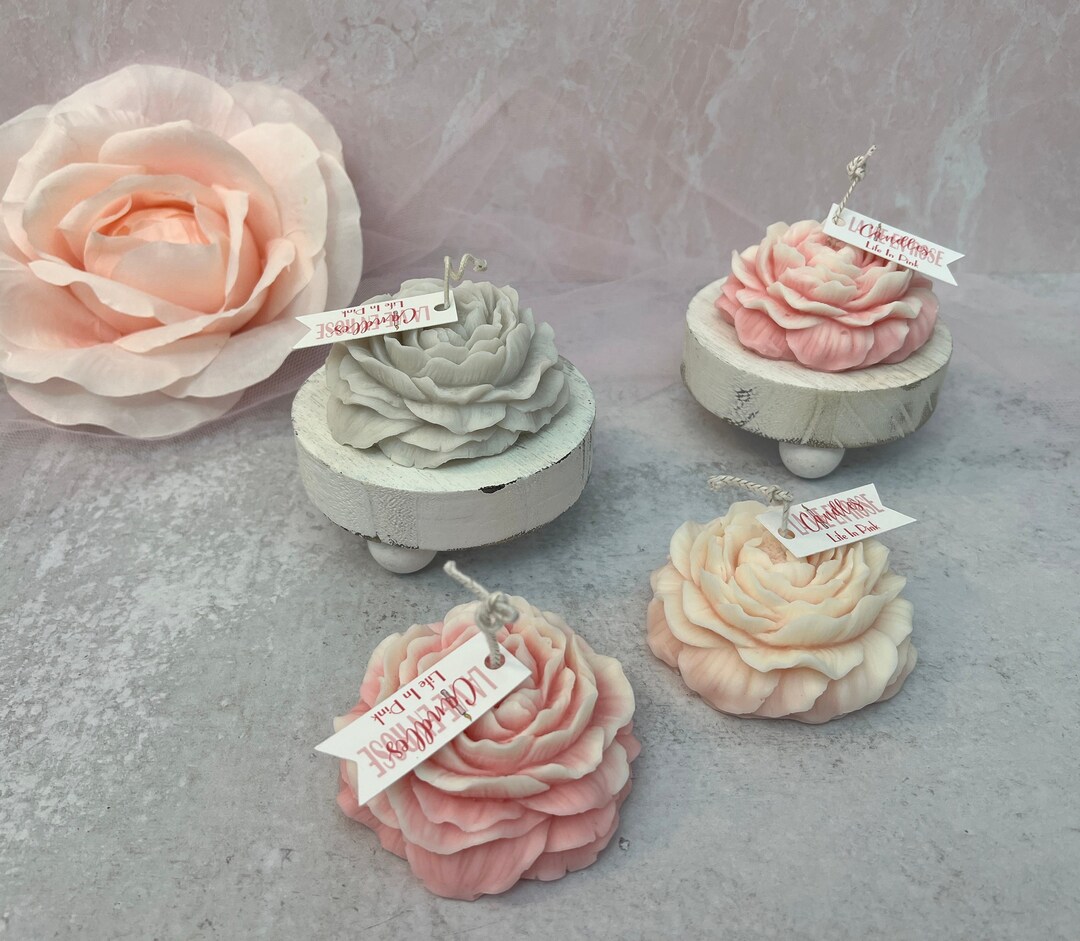 Peony Candle, Flower Candle, Flower Shaped Candle, Peony Scented ...