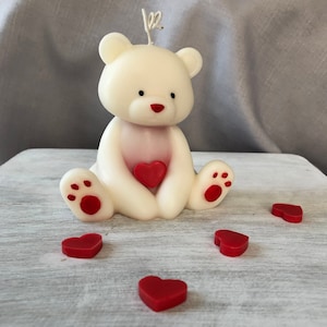 Teddy Bear Candle, Bear Shaped Candle, Sculpted Candle, Nursery Decor ...