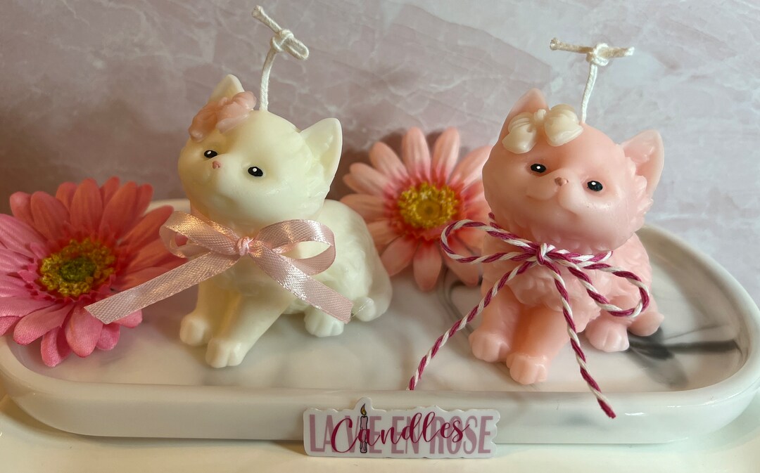 Cute Kitten Candle, Sitting Kitten, Cat Shaped Candle, Animal Candles ...