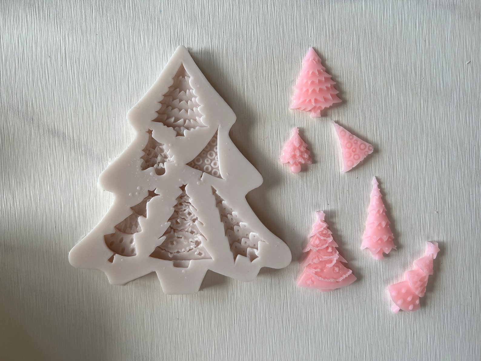 Christmas Tree Silicone Mold, Holiday Mold, Winter Trees, 6 Different ...