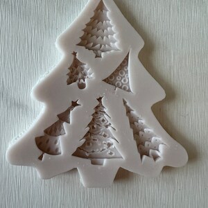 Christmas Tree Silicone Mold, Holiday Mold, Winter Trees, 6 Different ...