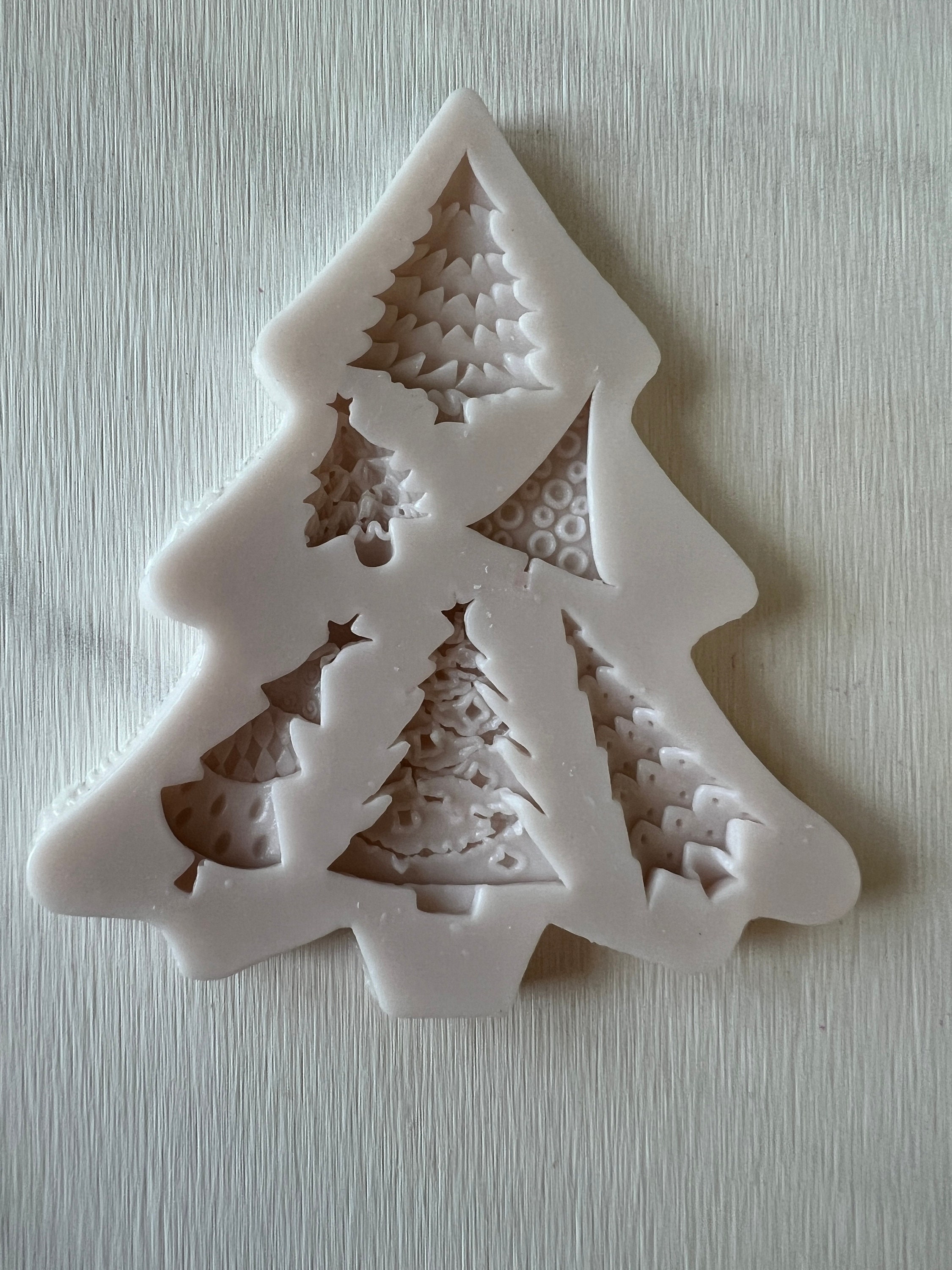 Christmas Tree Silicone Mold, Holiday Mold, Winter Trees, 6 Different ...