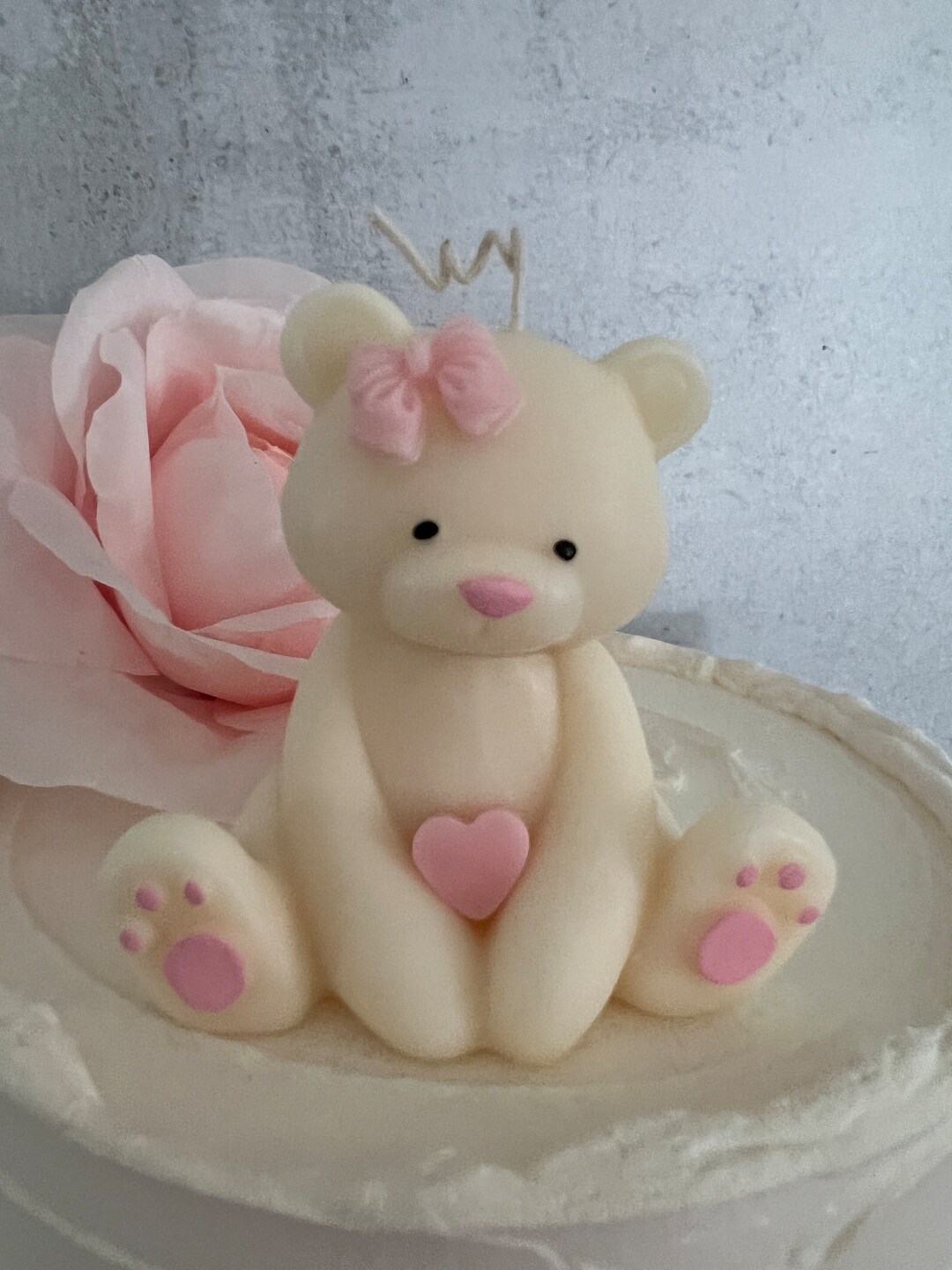 Teddy Bear Candle, Bear Shaped Candle, Sculpted Candle, Nursery Decor ...